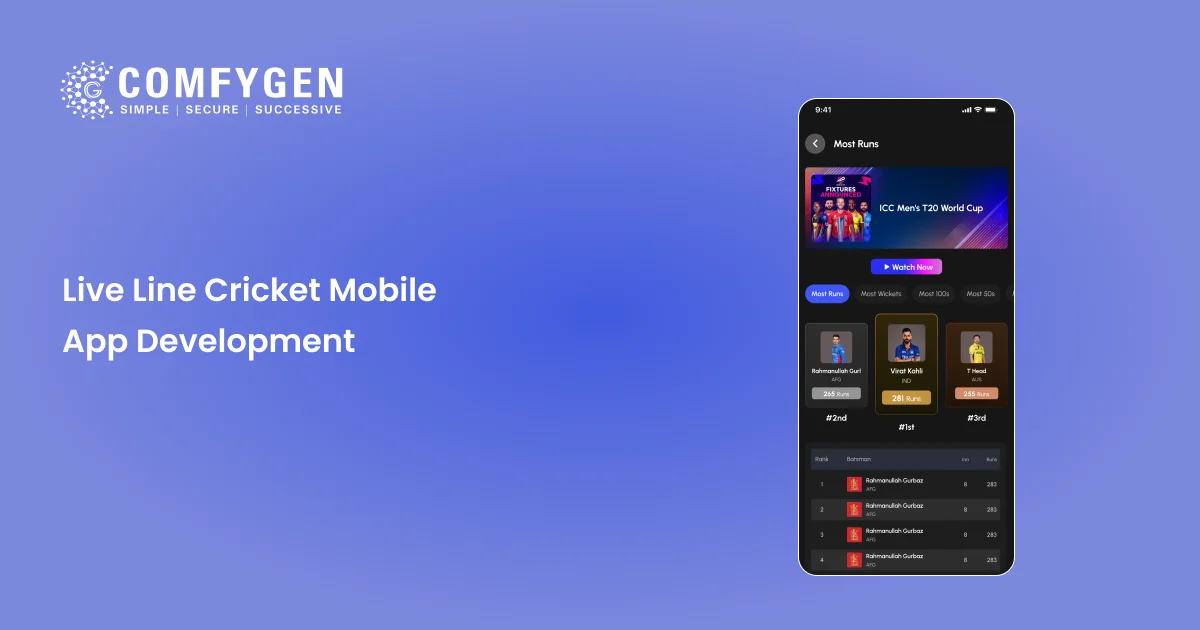 Live Line Cricket Mobile App Development Company | Comfygen